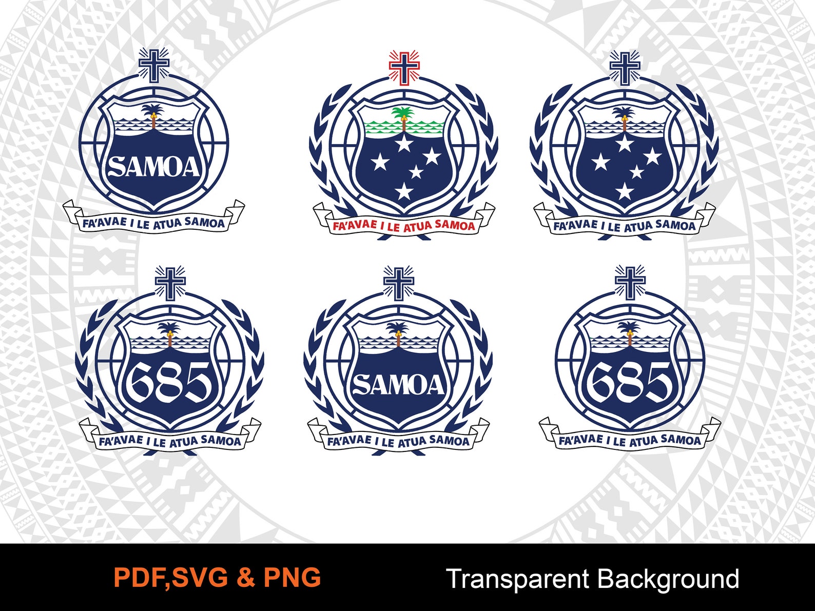 Samoa Badges | Samoa SVG | Samoa Coat of Arms | Instant Download ...
