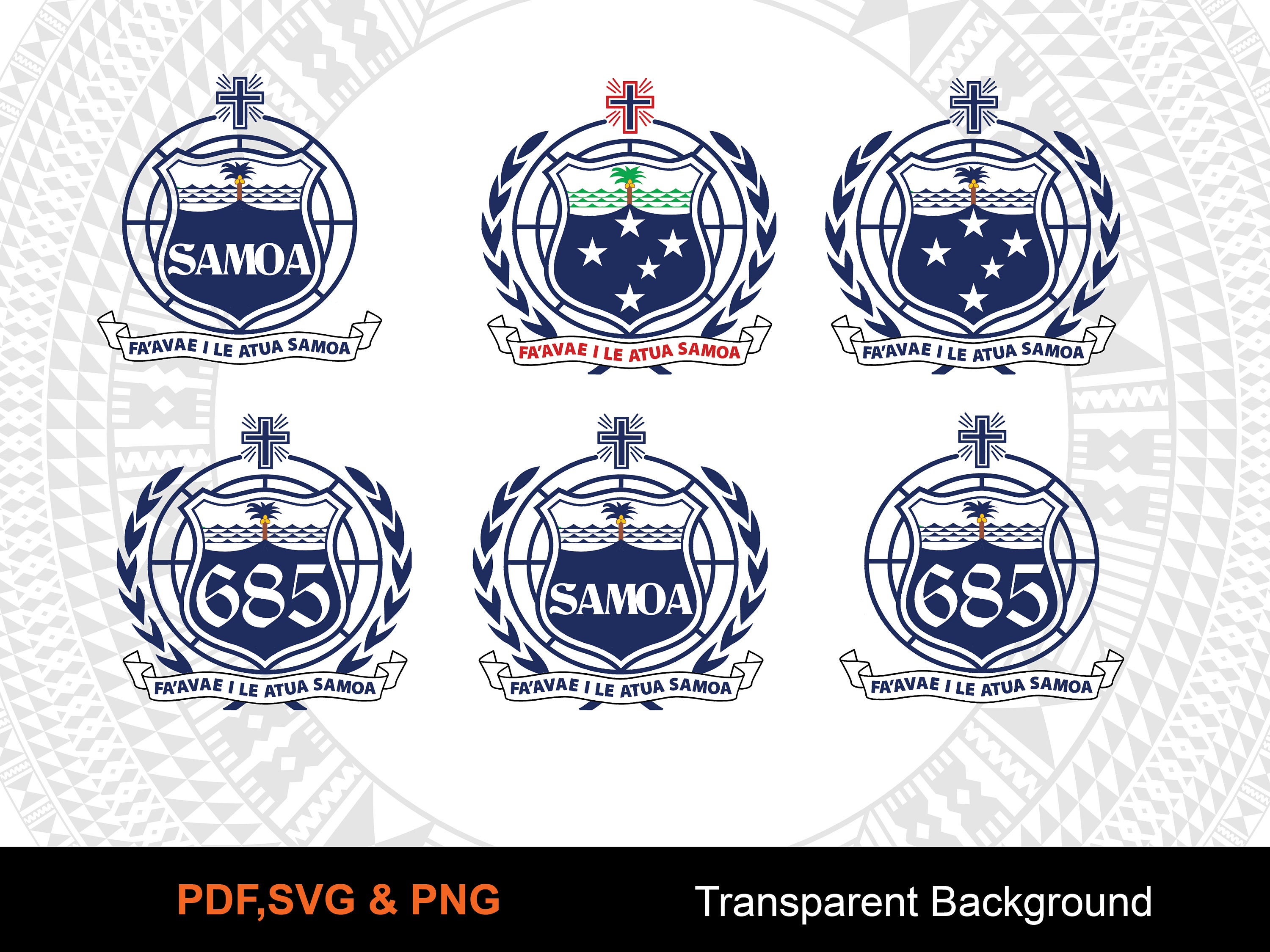 Samoa Badges | Samoa SVG | Samoa Coat of Arms | Instant Download ...