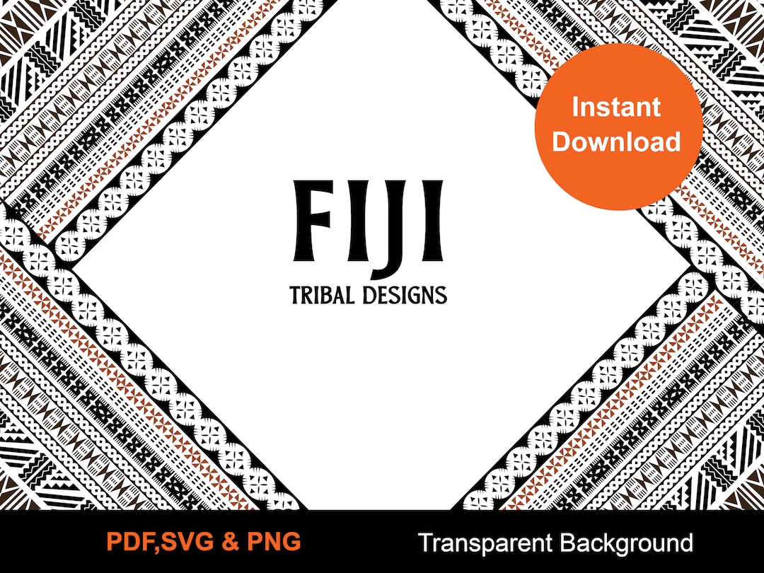 Fijian Kesakesa Masi Diamond Tapa Tribal Frame Vector 40cm X 40cm ...