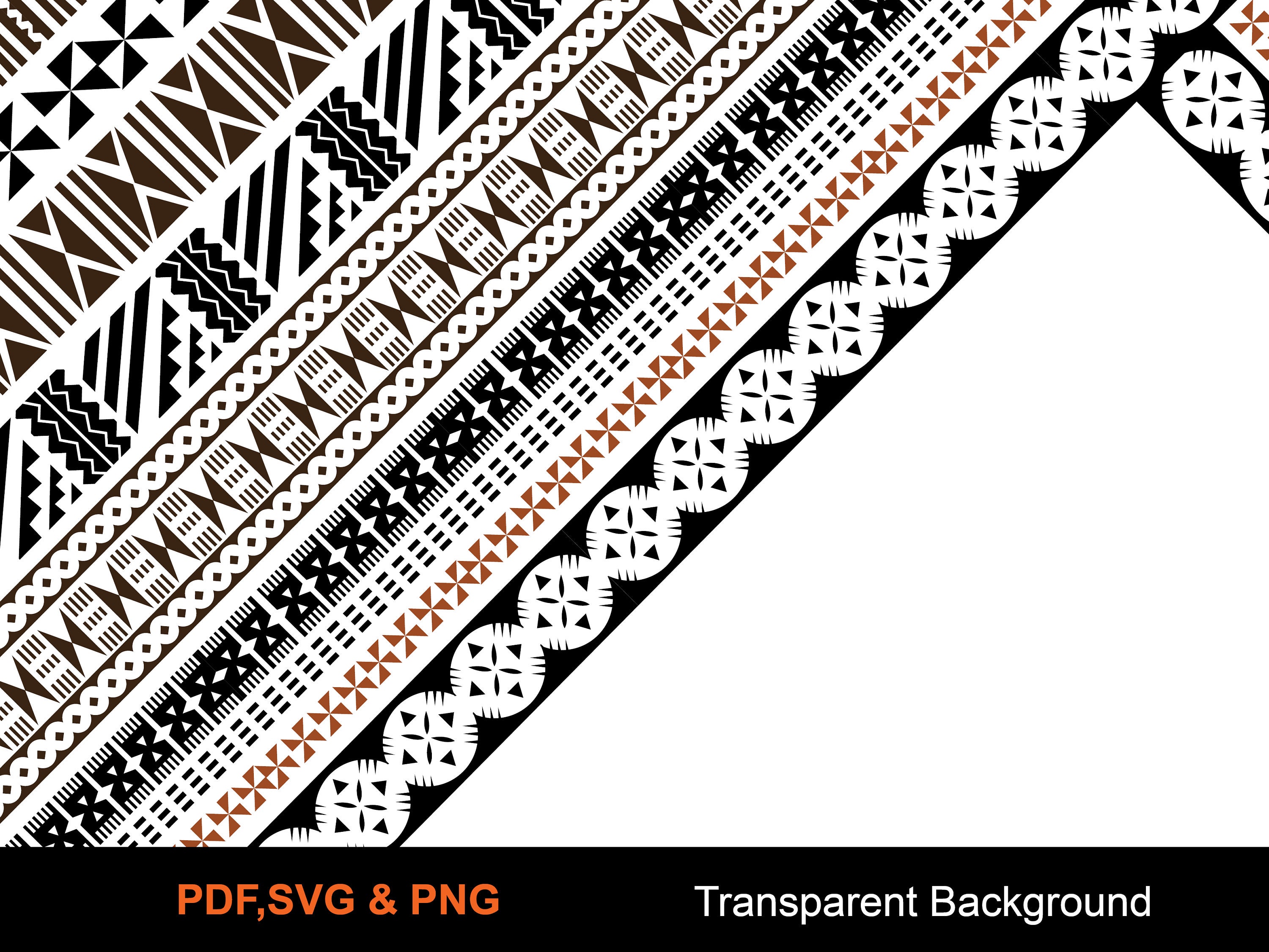 Fijian Kesakesa Masi Diamond Tapa Tribal Frame Vector 40cm X - Etsy
