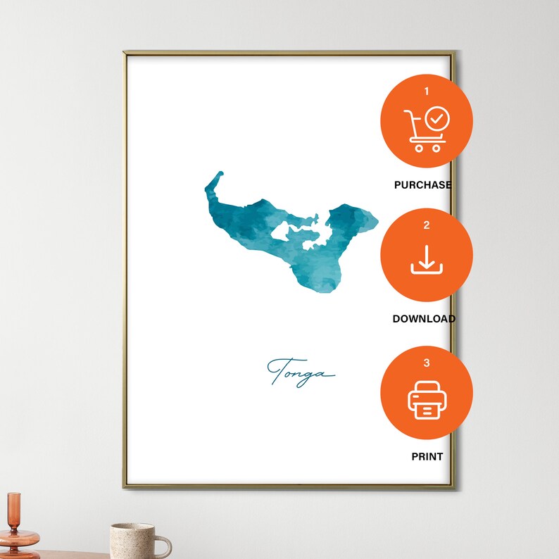 Tonga Watercolor Tonga Printable Poster Tonga Digital Print Gift for ...