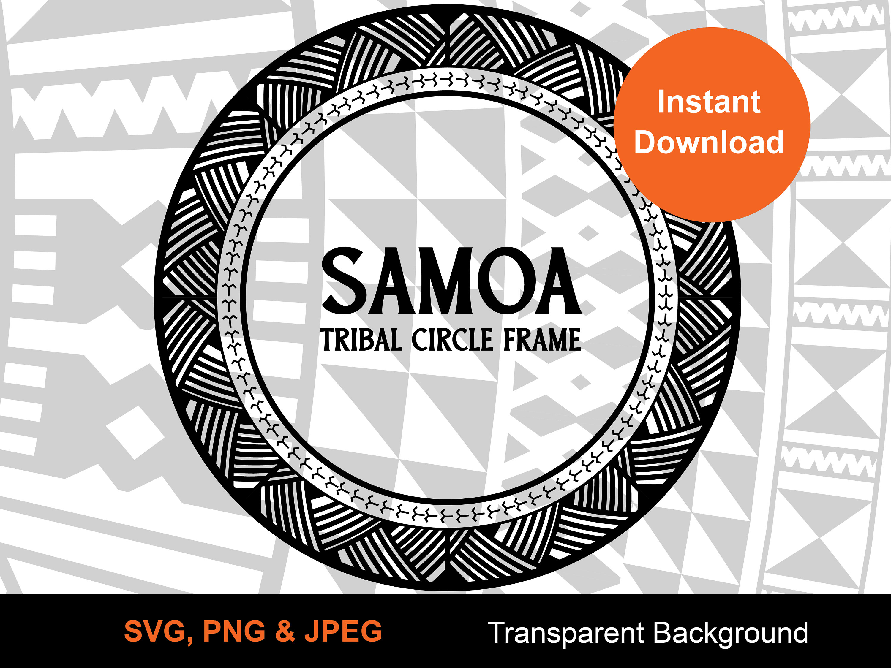 Samoa Circle Frame Pack Vector 40cm X 40cm | Seamless Pattern | Instant ...