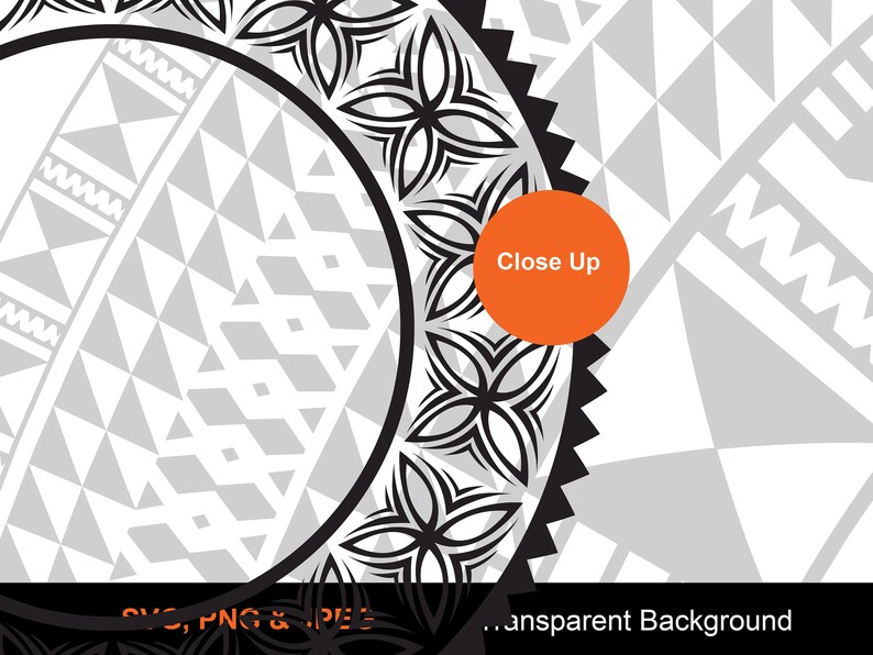 Modern Polynesian Circle Frame Pack Vector 40cm X 40cm | Seamless ...