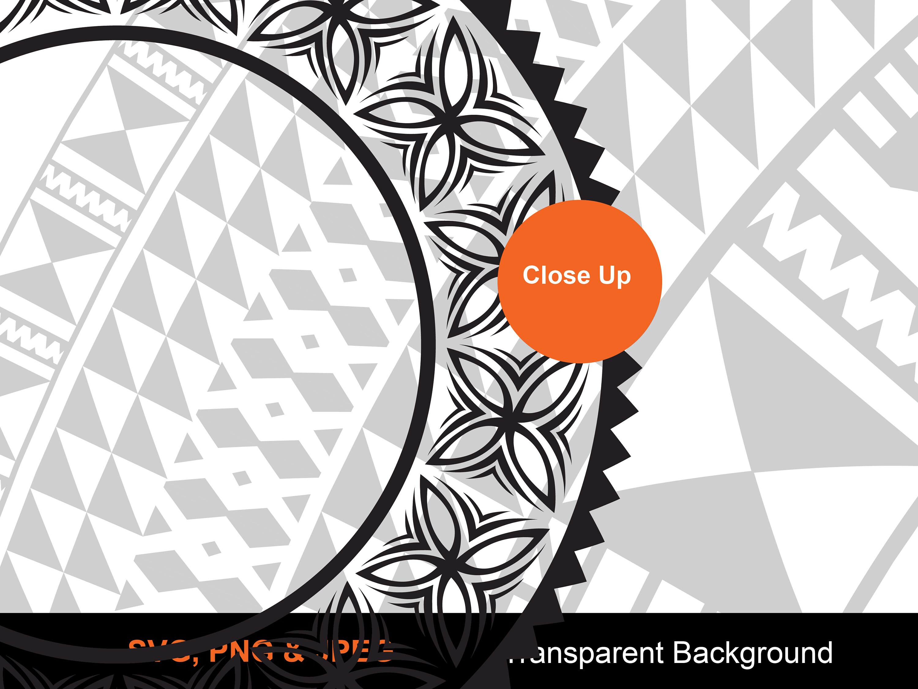 Modern Polynesian Circle Frame Pack Vector 40cm X 40cm | Seamless ...