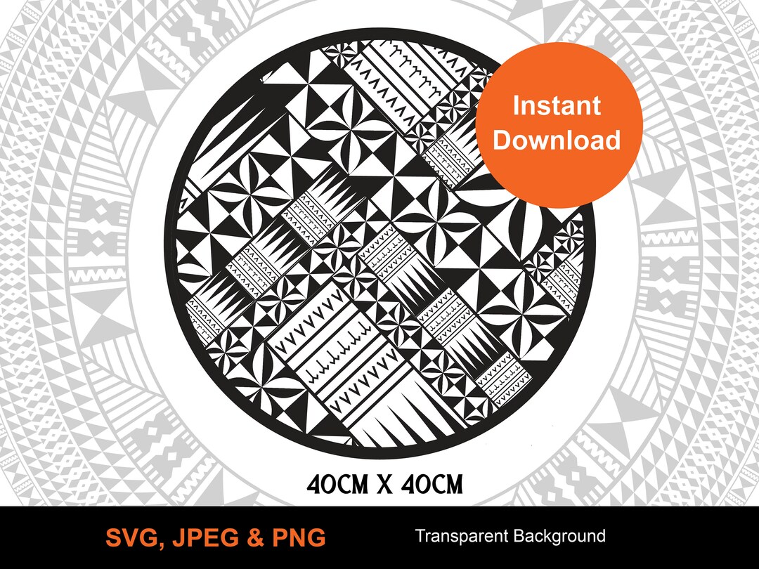 Samoan Tatau Circle | Tribal Frame | Instant Download | Digital Design ...