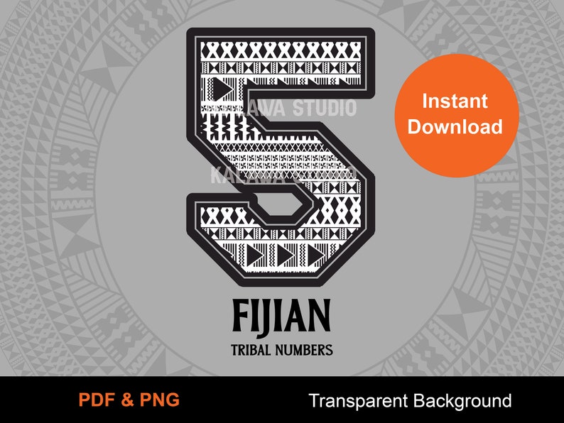 Fijian Tribal Number "5" | Polynesian Tribal Alphabet | Fijian Number ...