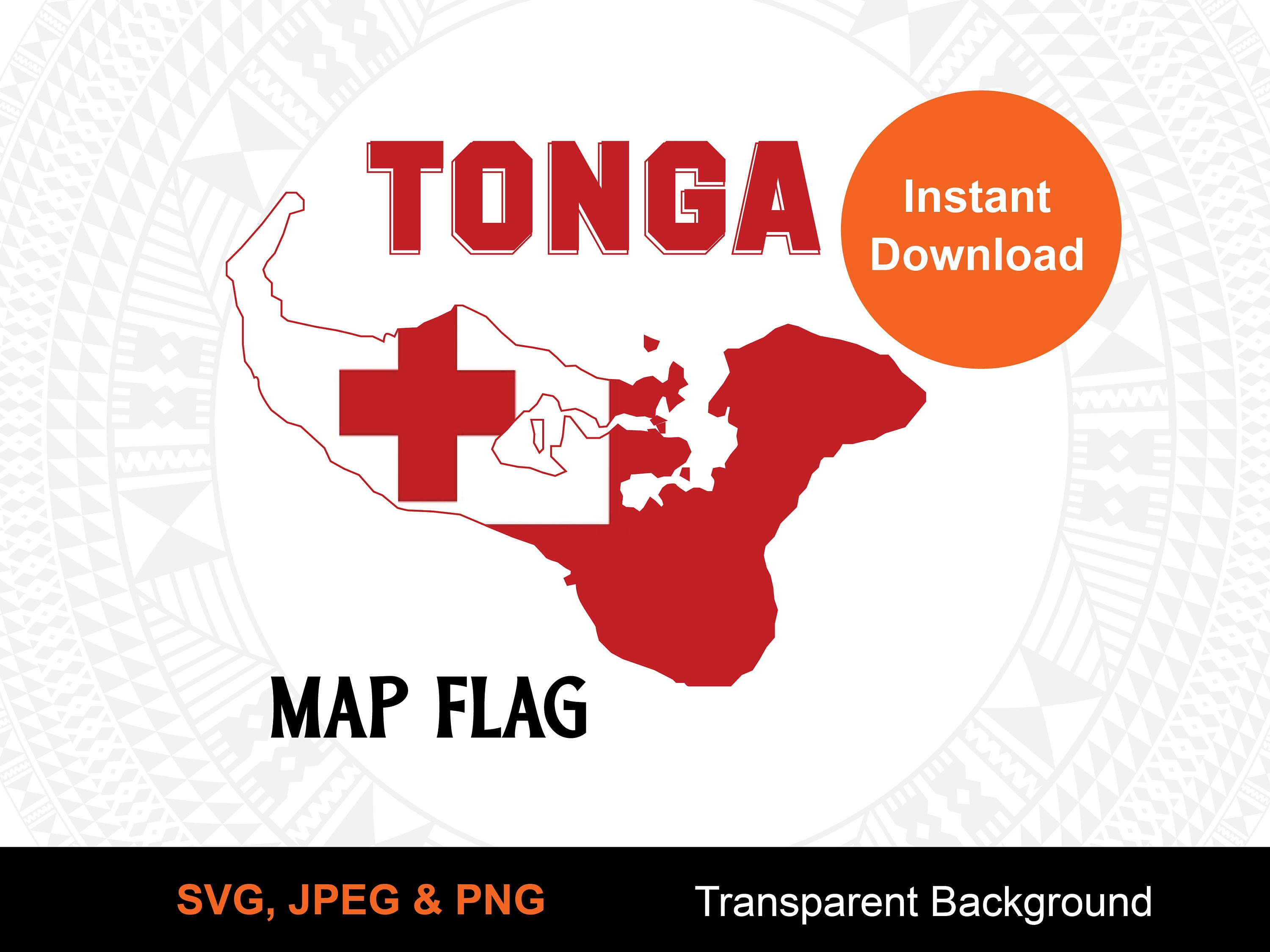 Tonga Map Flag - Digital File Download | SVG PNG JPEG | Digital Design ...