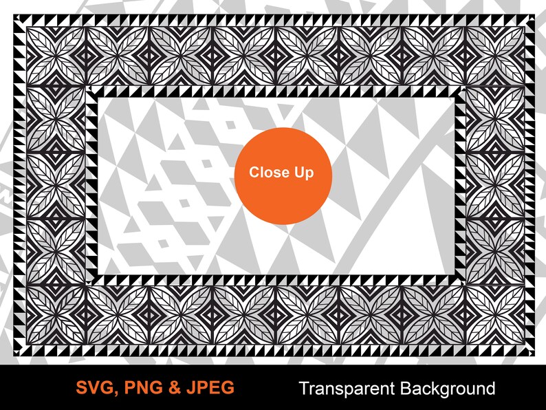 Mix Polynesian Rectangle Tribal Frame Vector 40cm X 60cm Seamless ...