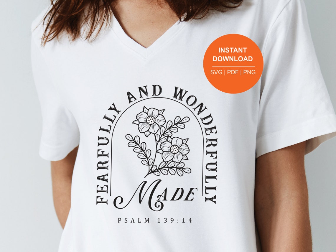 Fearfully and Wonderfully Made SVG PNG, Religious Clipart Faith-based ...