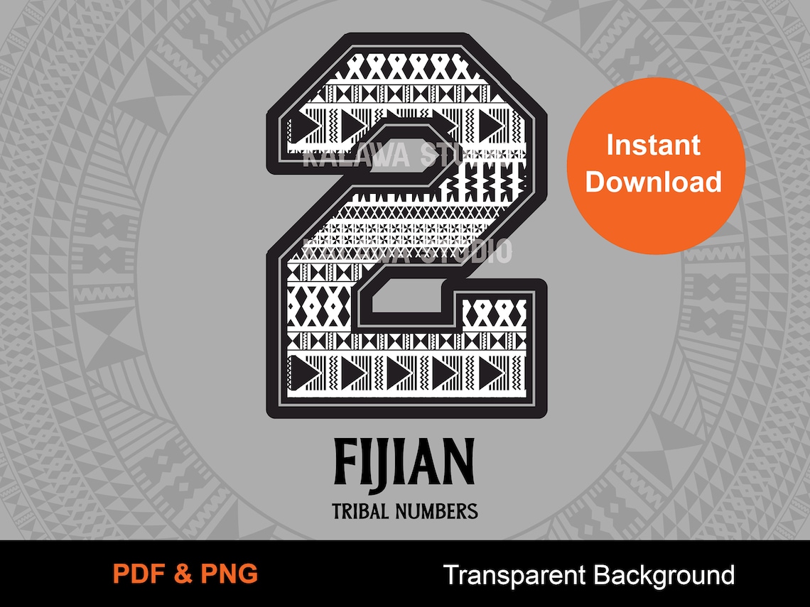 Fijian Tribal Number "2" | Polynesian Tribal Alphabet | Fijian Number ...