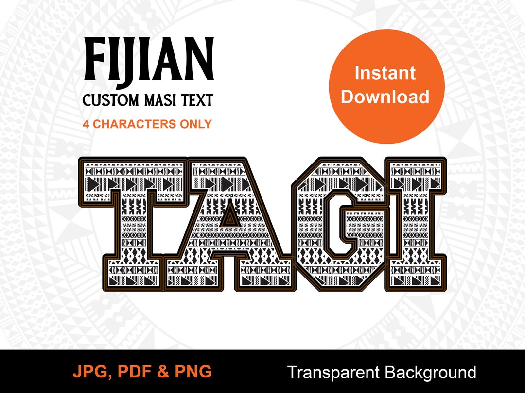 Fijian Custom Text | Tribal Fonts | Fijian Fonts PDF and PNG - Instant ...