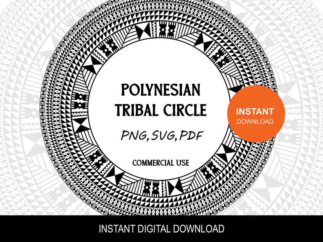 Polynesian Masi Circle Tapa Tribal Frame Vector 40cm X 40cm Seamless ...