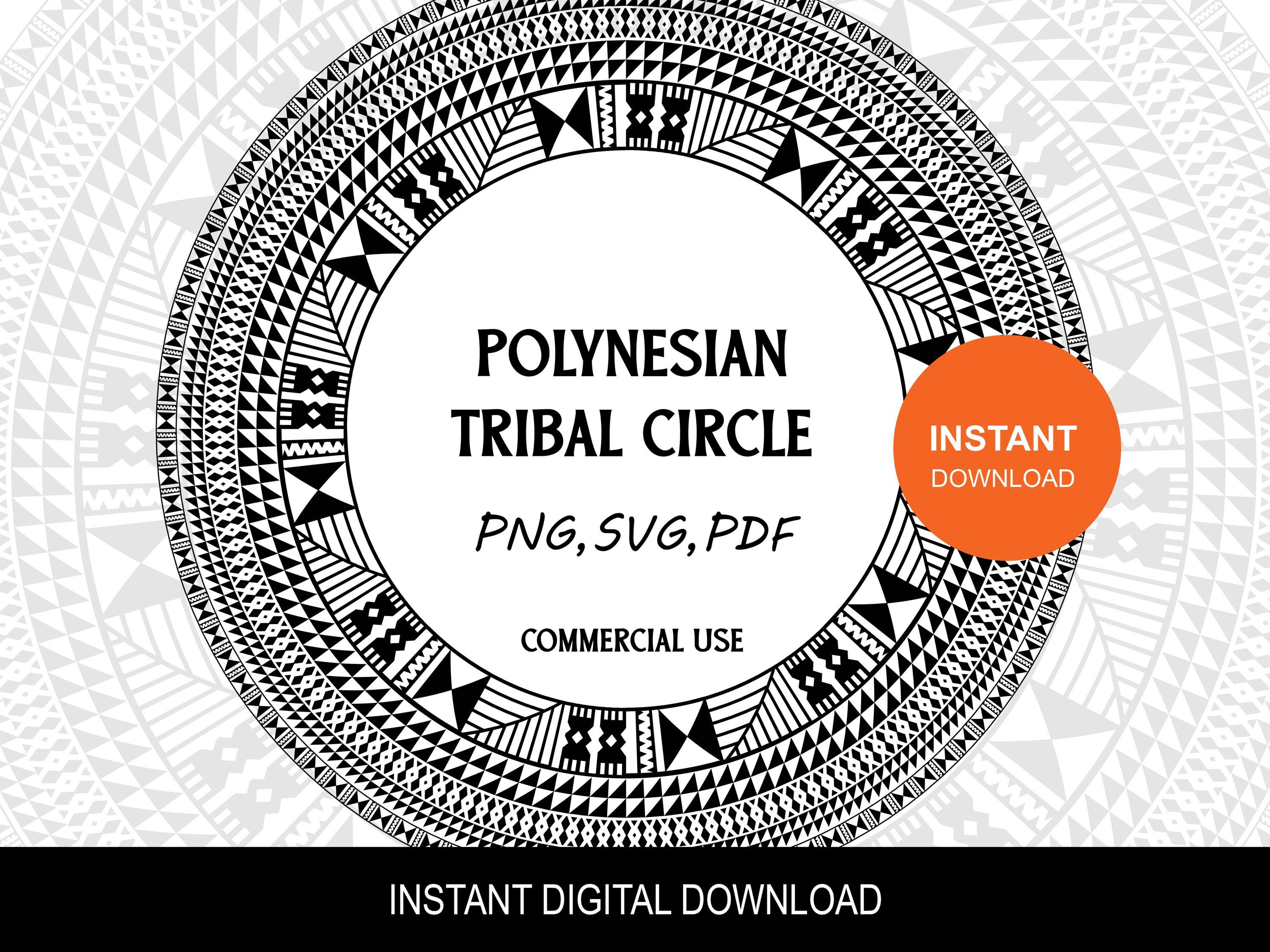 Polynesian Masi Circle Tapa Tribal Frame Vector 40cm X 40cm Seamless ...