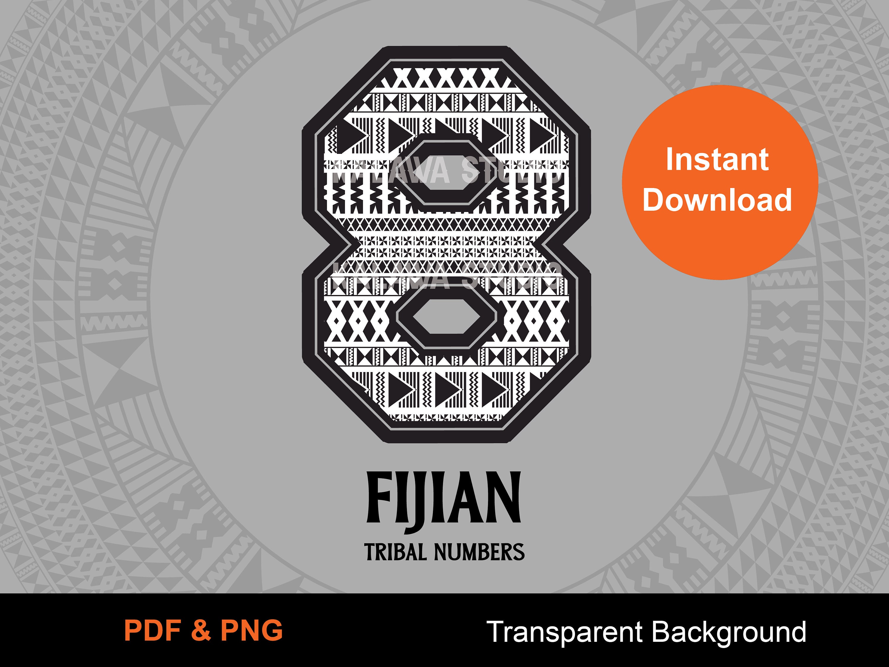 Fijian Tribal Number "8" | Polynesian Tribal Alphabet | Fijian Number ...