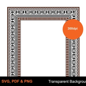 Fijian Masi Rectangle Tapa Tribal Frame Vector 210mm X 297mm Seamless ...