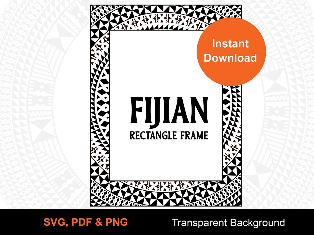 Fijian Masi Rectangle Tribal Frame Vector 21cm X 29cm Seamless Pattern ...
