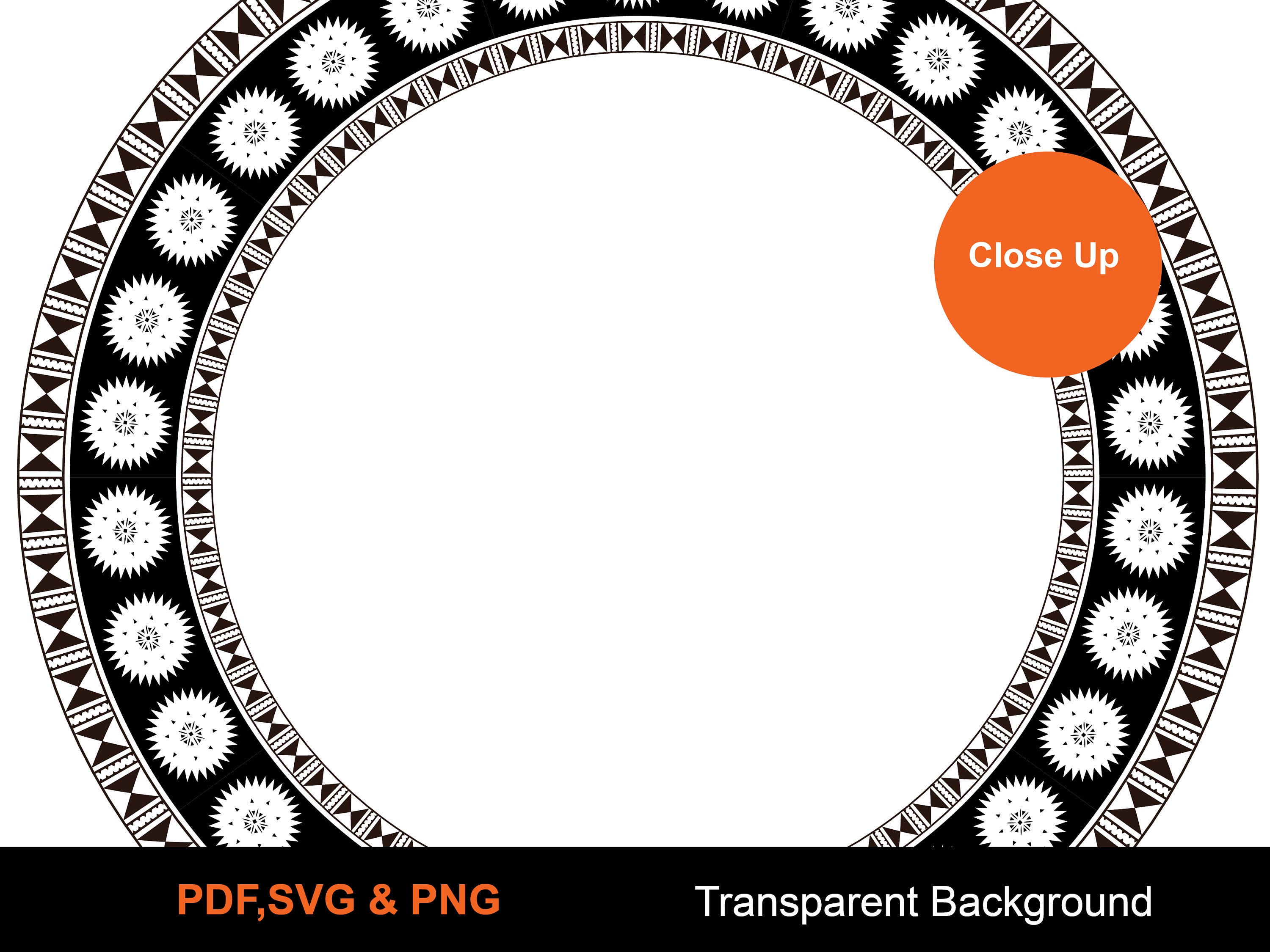 Fijian Unique Masi Circle Tapa Tribal Frame Vector 40cm X 40cm Seamless ...