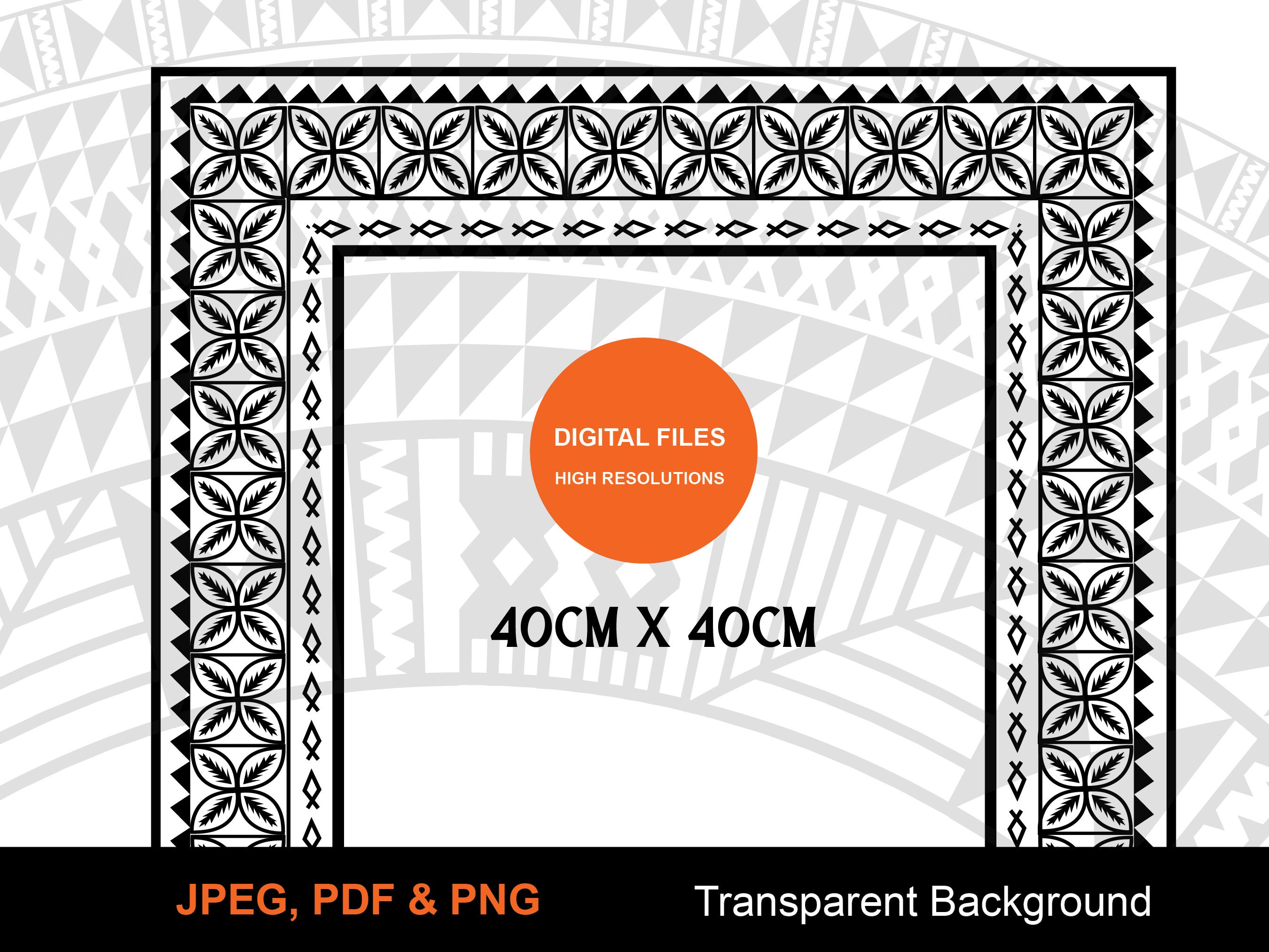 Samoan Square Frame | Tribal Frame | Instant Download | Digital Design ...