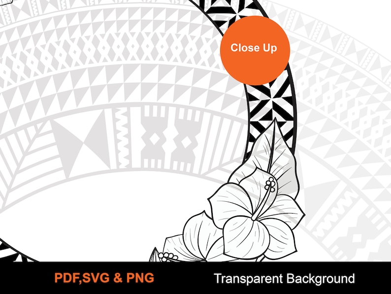 Tonga Floral Frame | Hibiscus Flower Frame | Tonga Tribal Frame ...