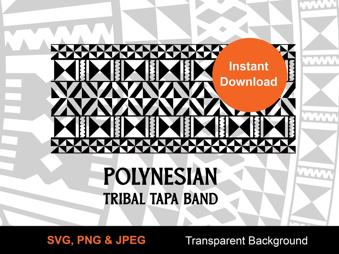 Polynesian Tribal Tapa Banner Graphics Single - Digital Download - Pdf ...