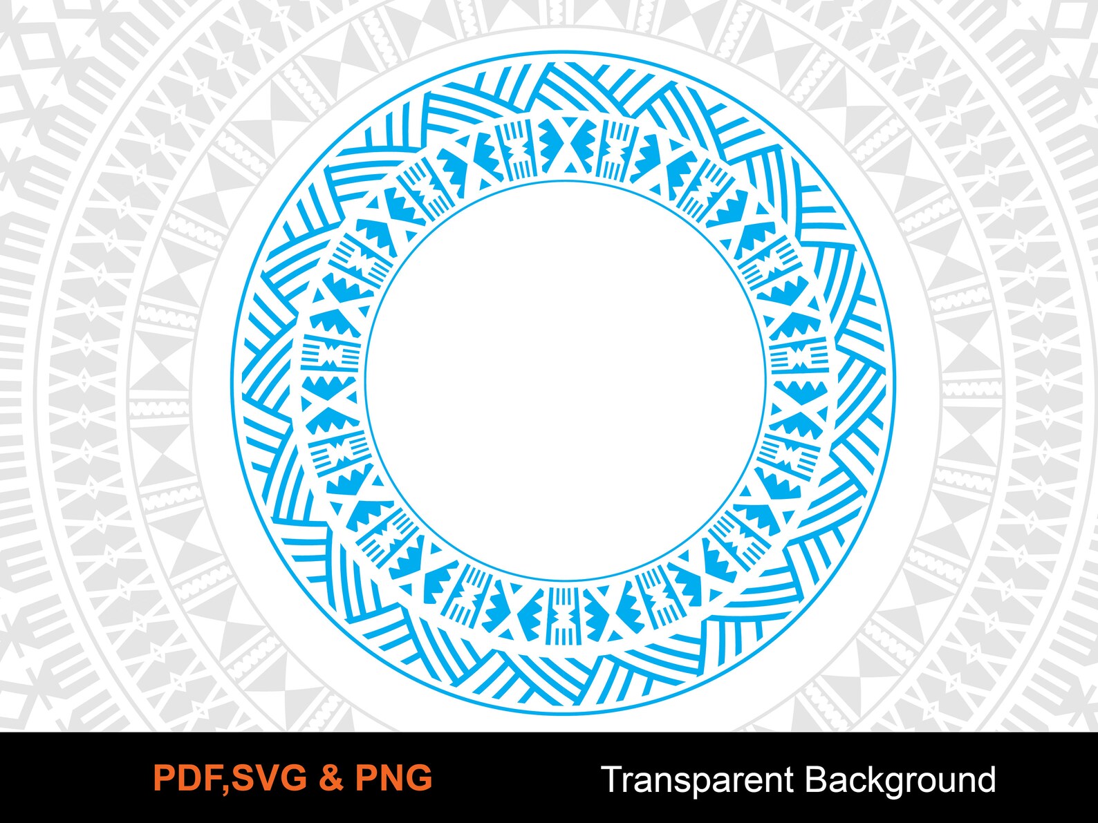 Fijian Kesakesa Masi Circle – Tapa Tribal Frame, Seamless Vector ...