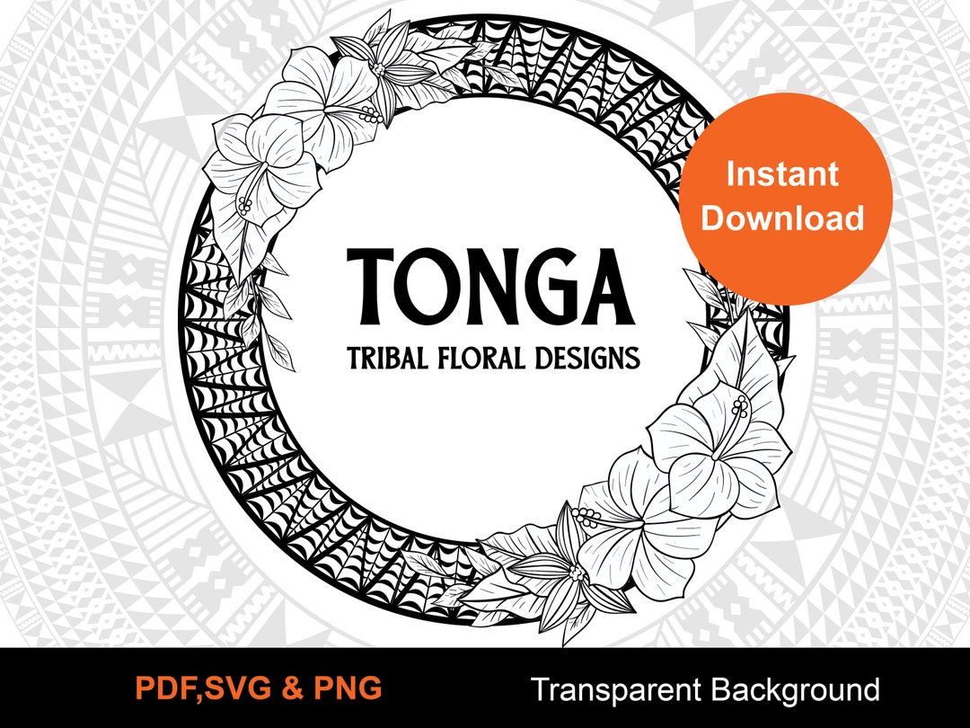 Tonga Floral Frame | Hibiscus Flower Frame | Tonga Tribal Frame ...