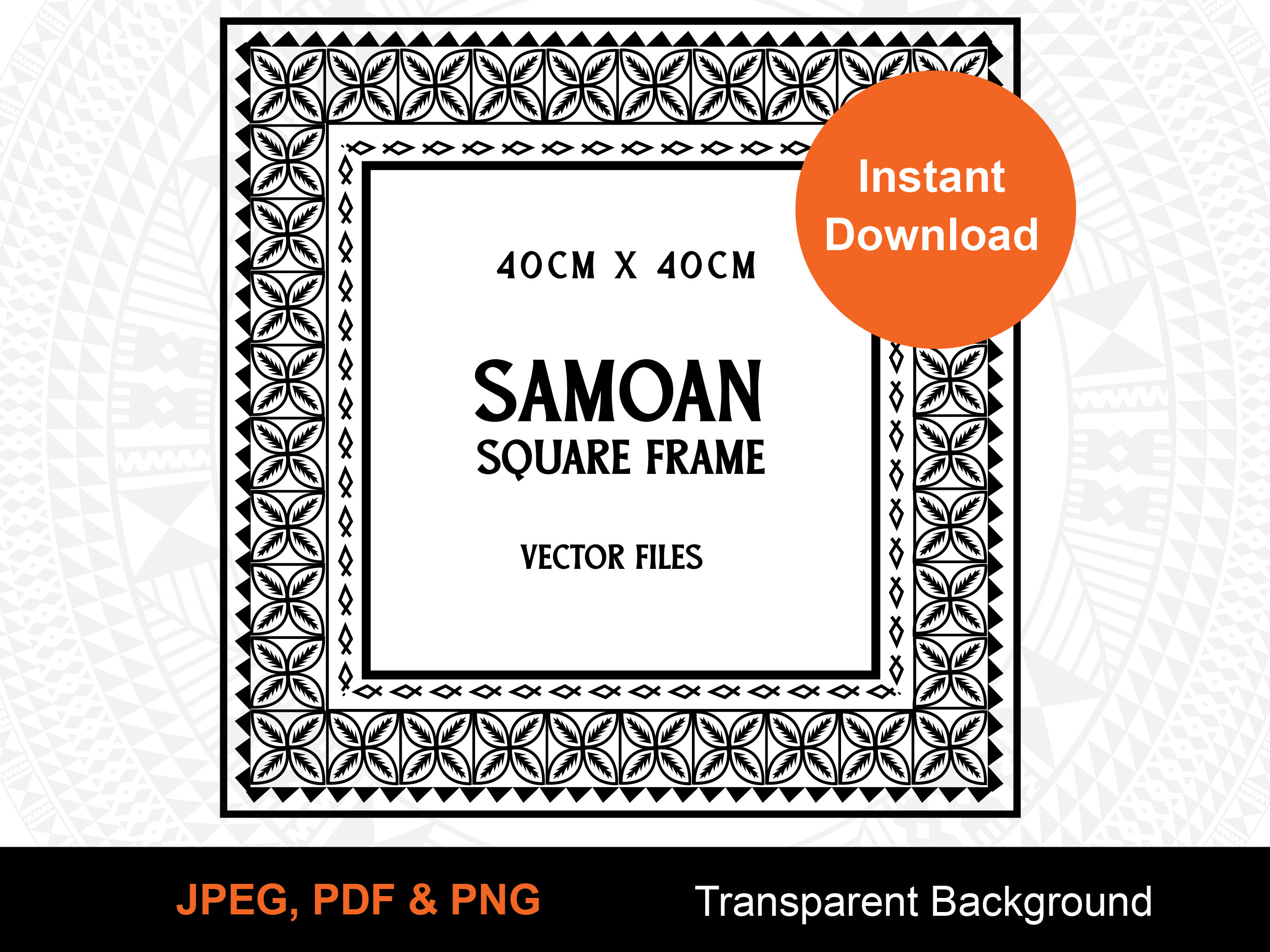 Samoan Square Frame | Tribal Frame | Instant Download | Digital Design ...
