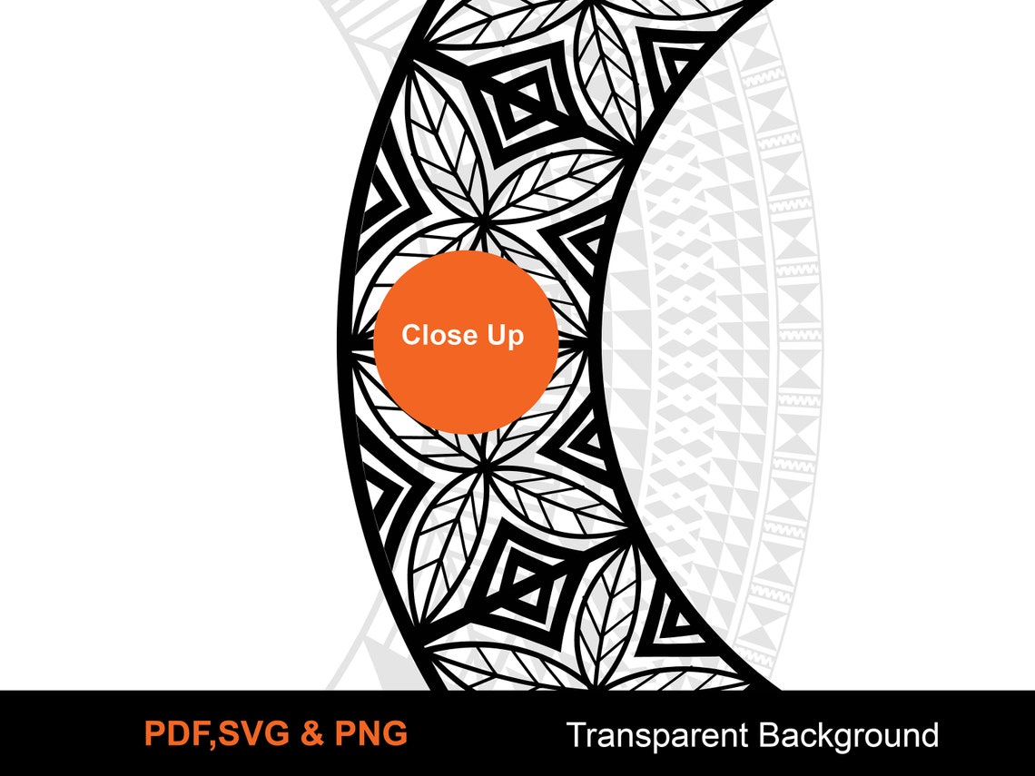 Samoan Tatau Circle Tribal Frame Vector 40cm X 40cm Seamless Pattern ...