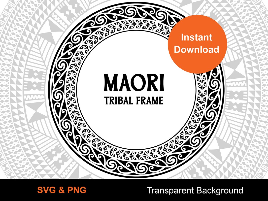 Maori Circle Tribal Frame Vector 40cm X 40cm Seamless Pattern - Instant ...