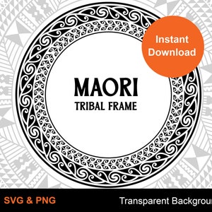 Maori Circle Tribal Frame Vector 40cm X 40cm Seamless Pattern - Instant ...