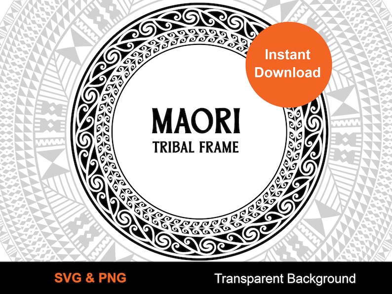 Maori Circle Tribal Frame Vector 40cm X 40cm Seamless Pattern - Instant ...