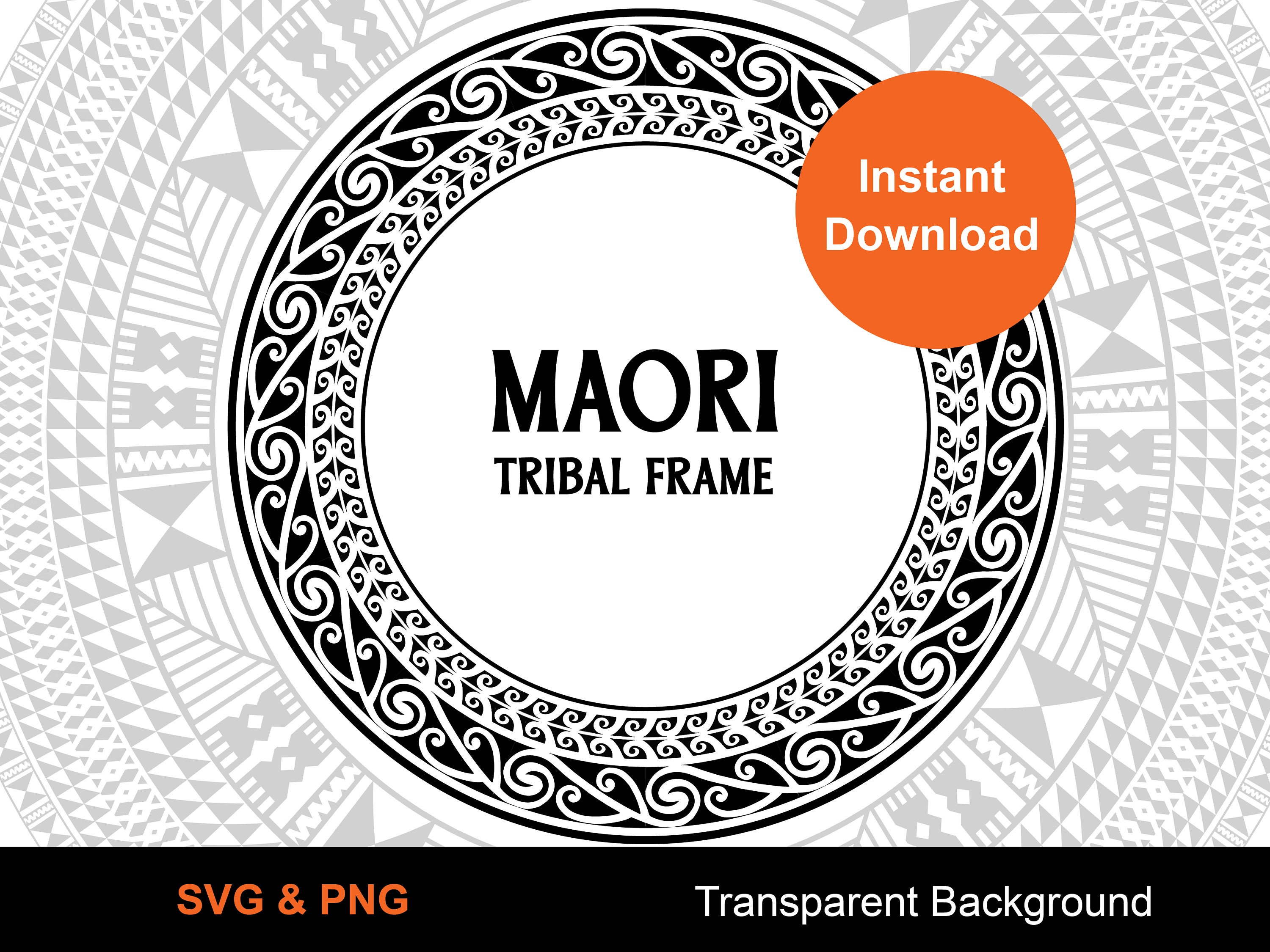 Maori Circle Tribal Frame Vector 40cm X 40cm Seamless Pattern - Instant ...