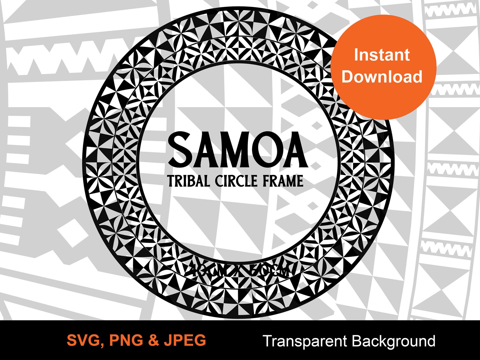 Modern Polynesian Circle Frame Pack Vector 40cm X 40cm | Seamless ...