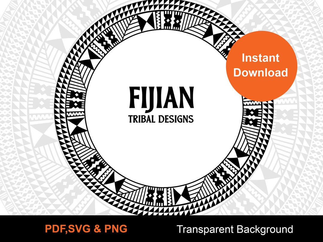 Fijian Authentic Masi Circle Tapa Tribal Frame Vector 40cm X 40cm ...