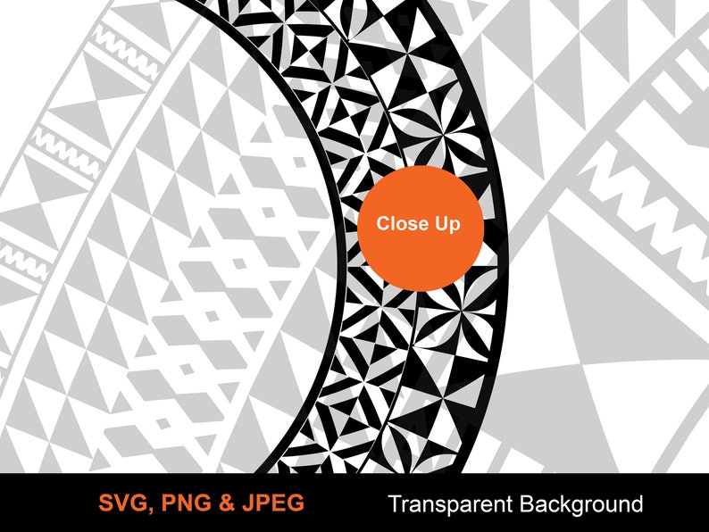 Modern Polynesian Circle Frame Pack Vector 40cm X 40cm Seamless Pattern ...