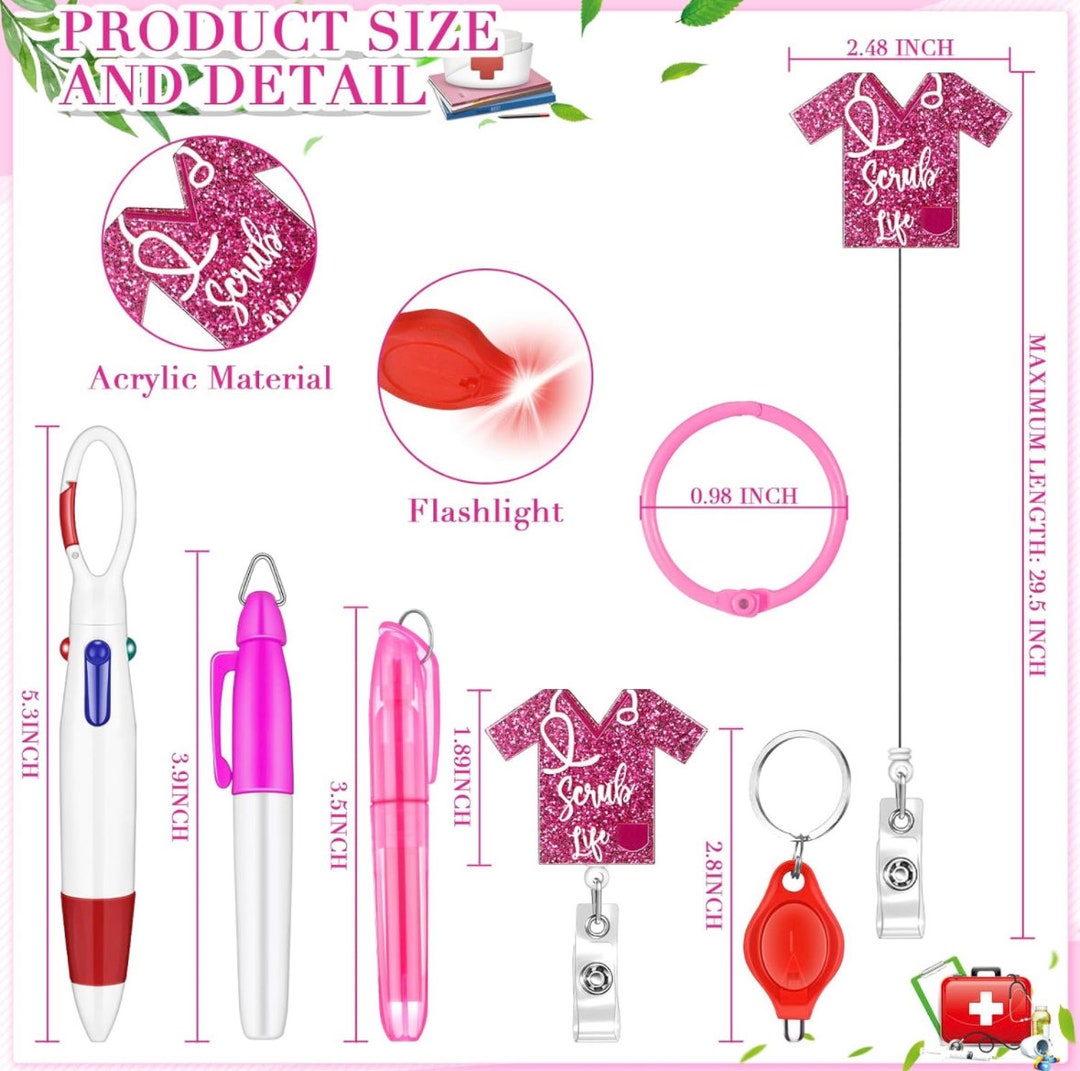 Scrub Life Badge Reel Gift Set | Nurse Badge Holder With Hanging Pen ...