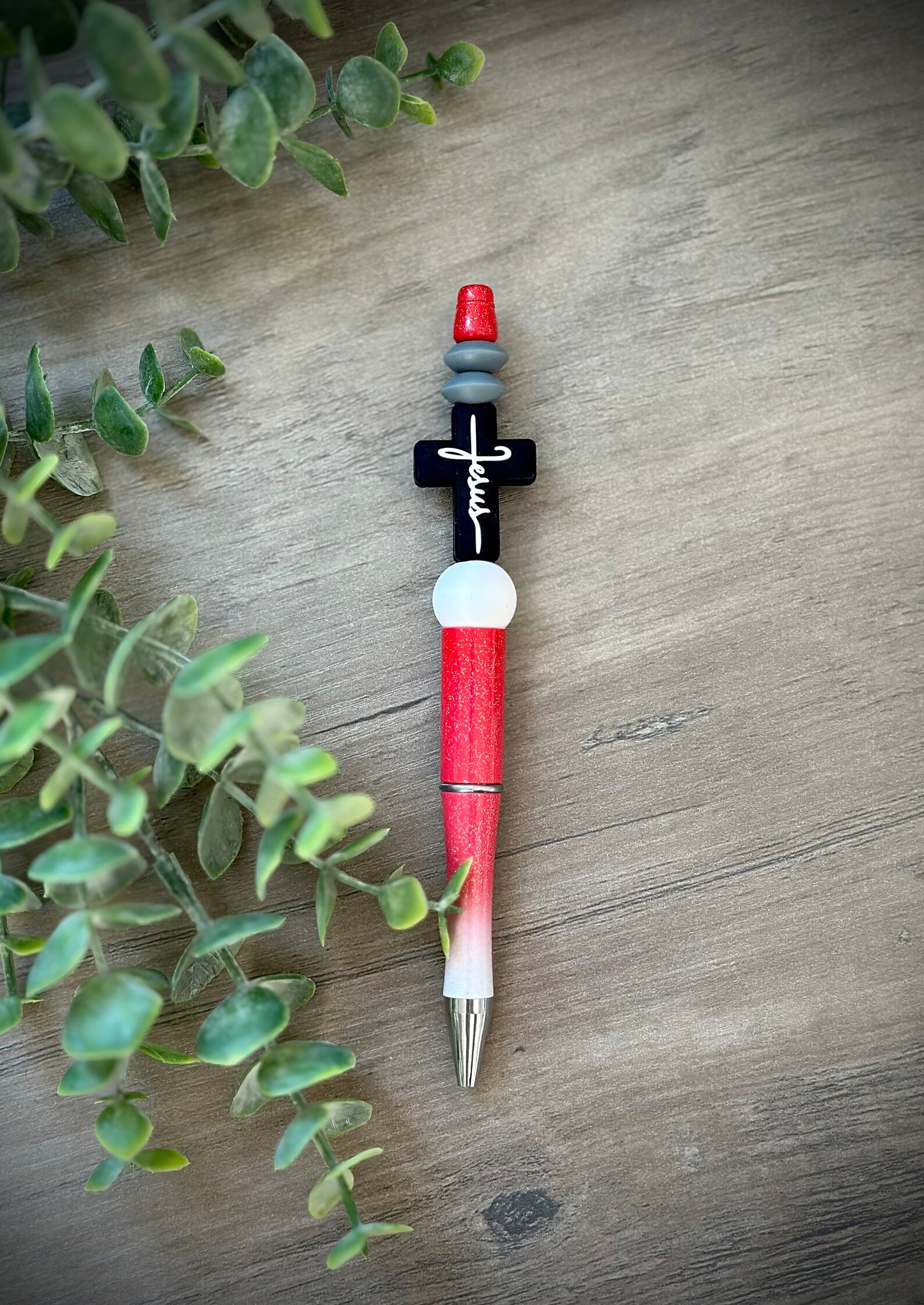 Beaded Christian Pen – Cross Design, Black Ink | Jesus Gift, Faith ...