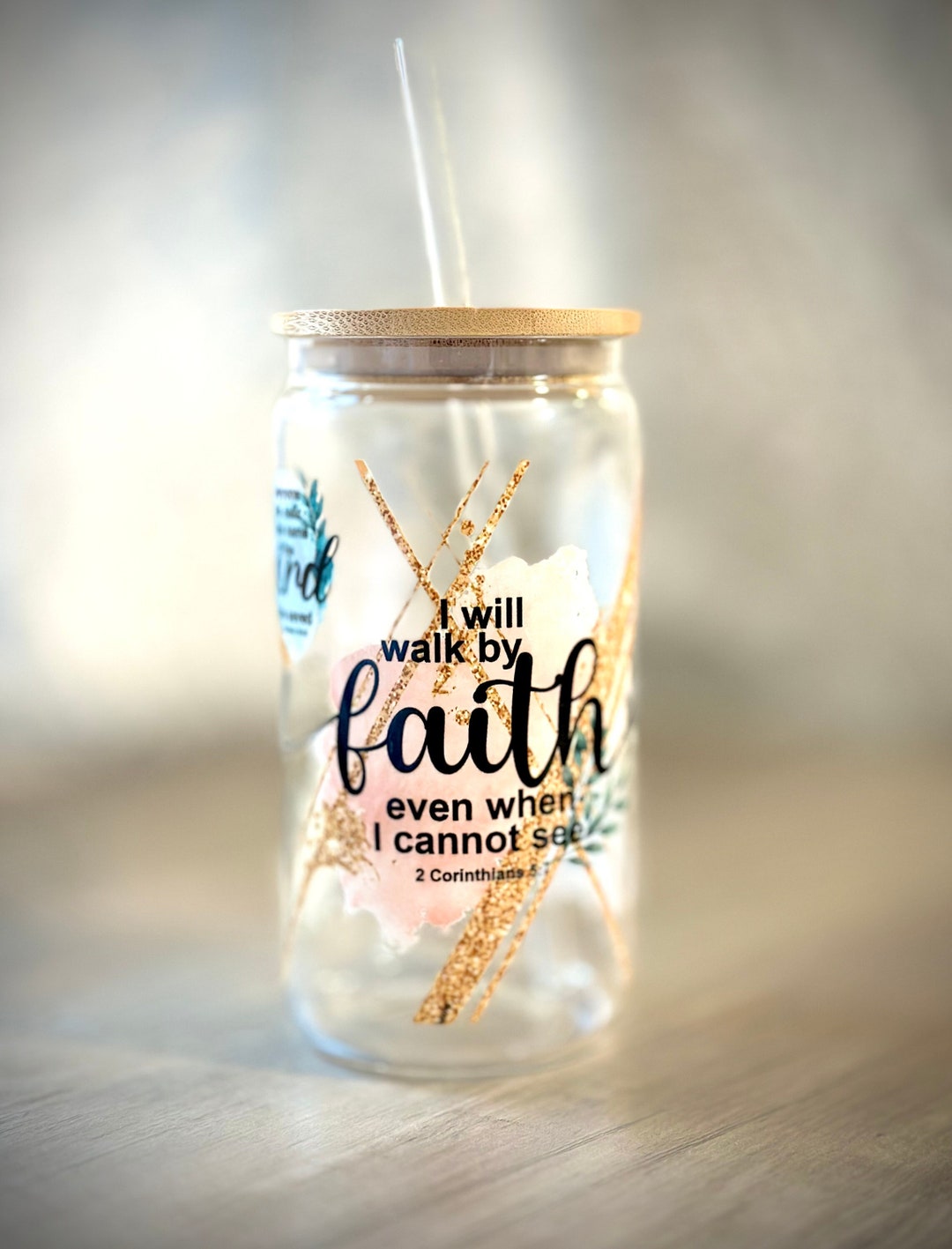 Faith Glass Tumbler 16 Oz, Religious Beer Glass, Christian Glass With ...