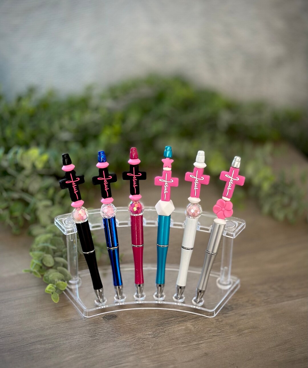 Beaded Pen Black Ink Christian Cross Jesus Stocking Stuffer Gift for ...