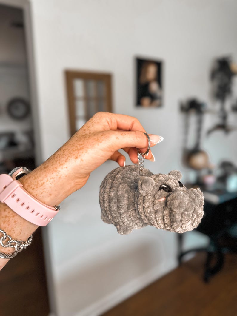 Hippo Keychain (handmade Crochet) - Etsy