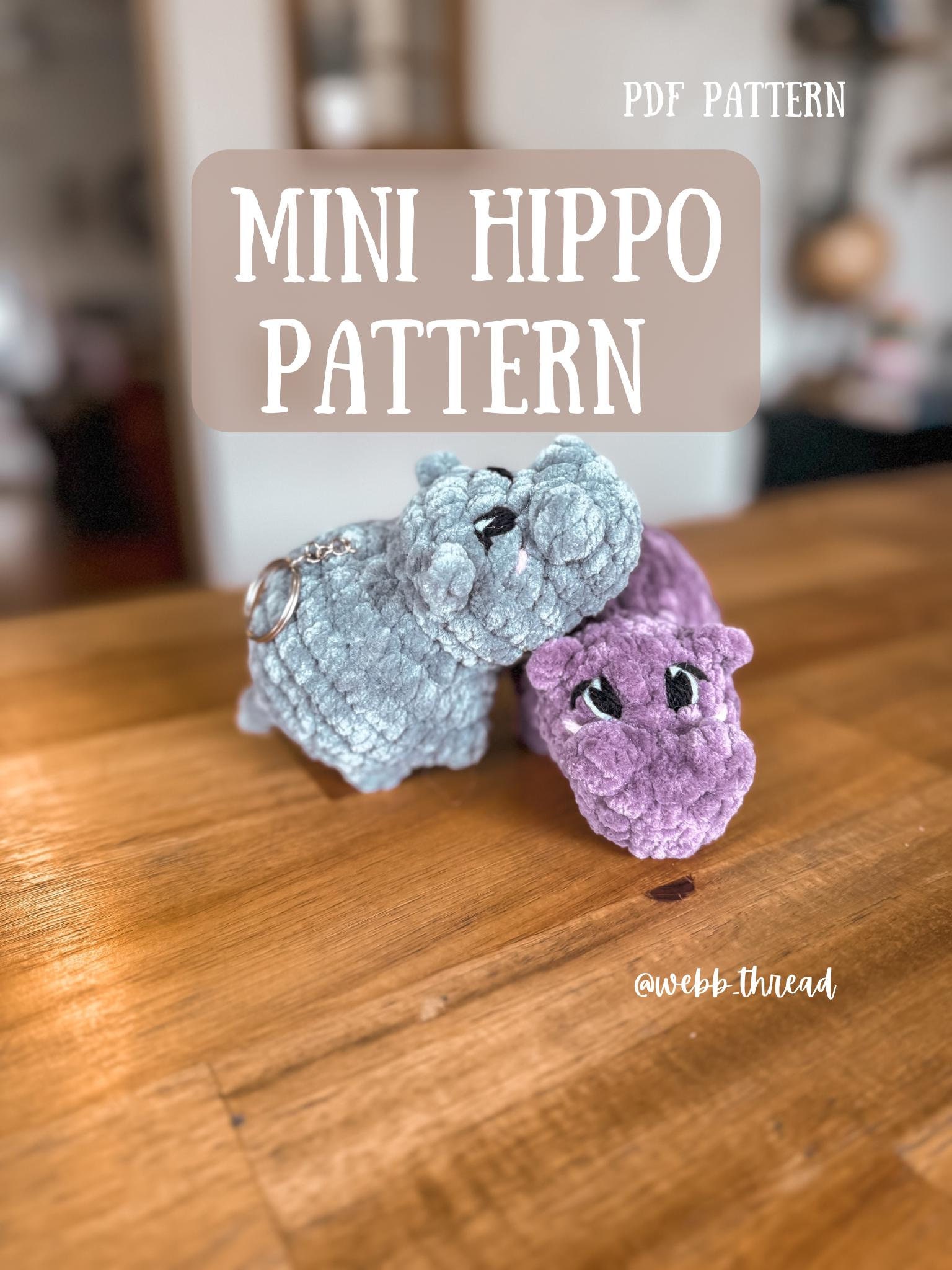 No-sew Mini Hippo Crochet Pattern - Etsy