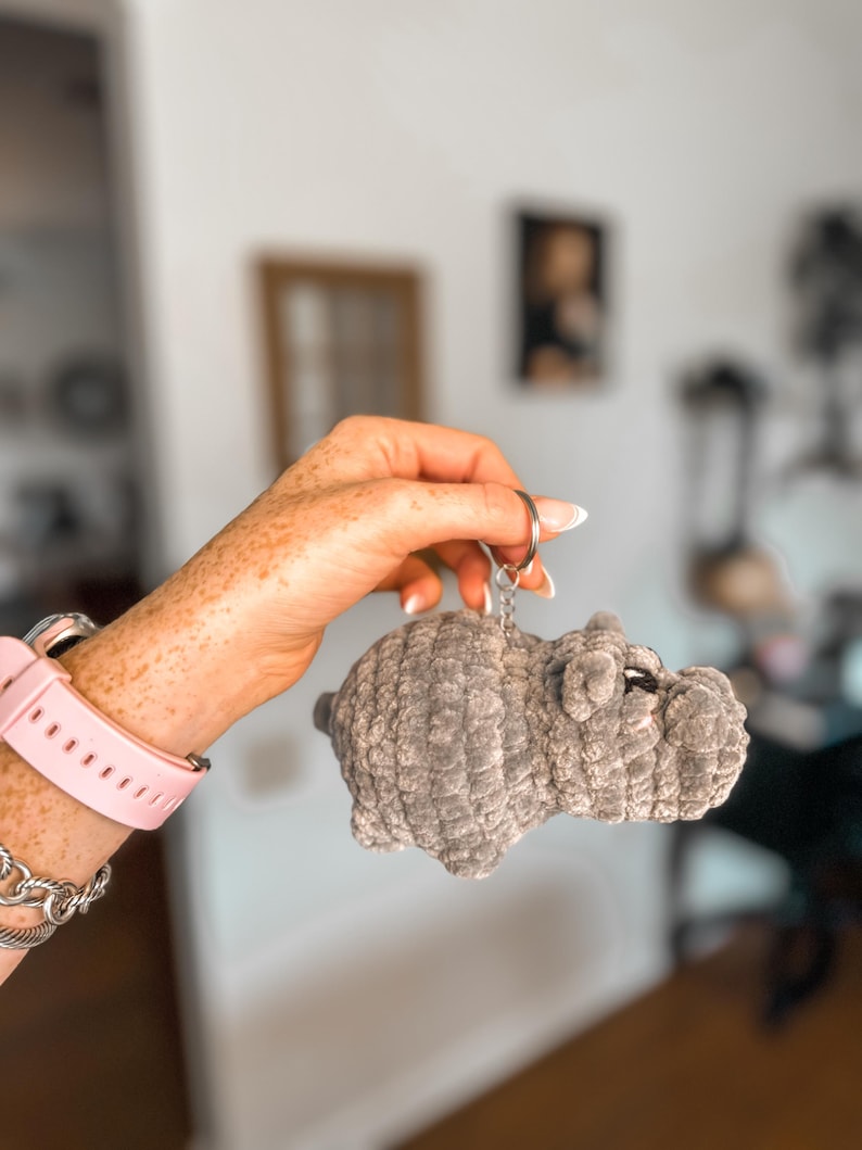 Hippo Keychain (handmade Crochet) - Etsy