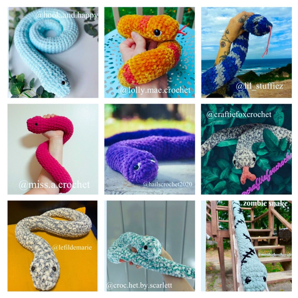 Snake Crochet Pattern No-sew Beginner-friendly - Etsy