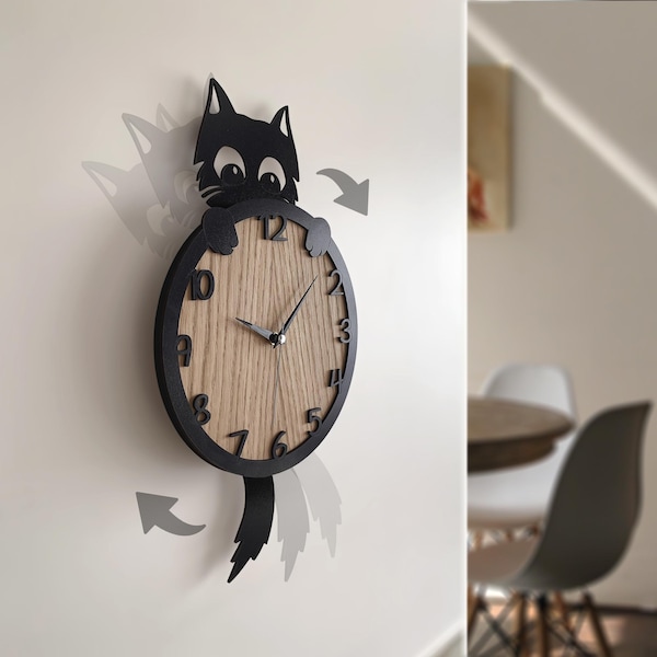 Cat Clock Moving Tail - Etsy