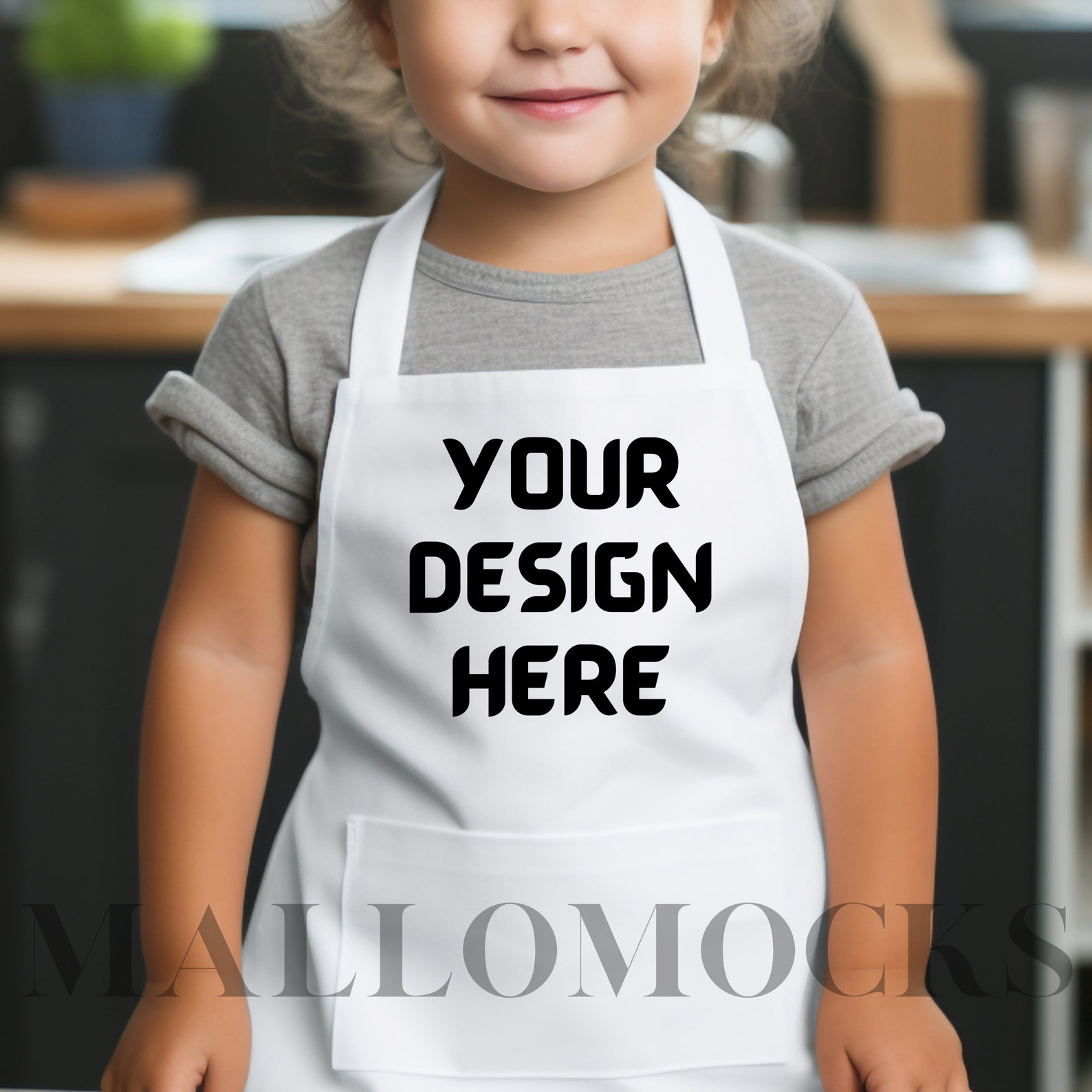 Set of Four Kids Cooking Apron Mock up White Apron Mockup Kitchen Chef ...