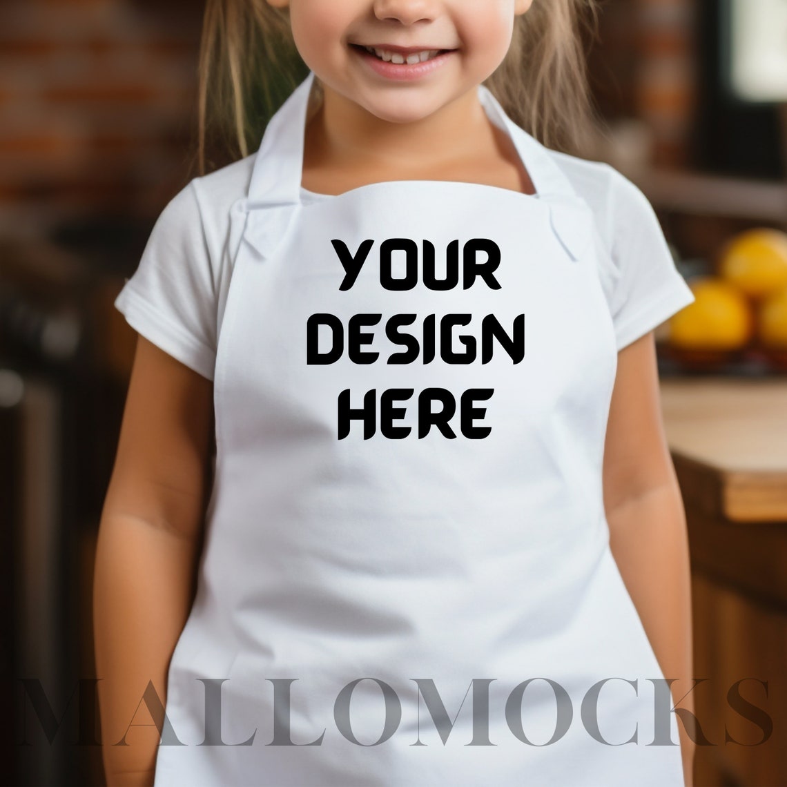 Set of Four Kids Cooking Apron Mock up White Apron Mockup Kitchen Chef ...