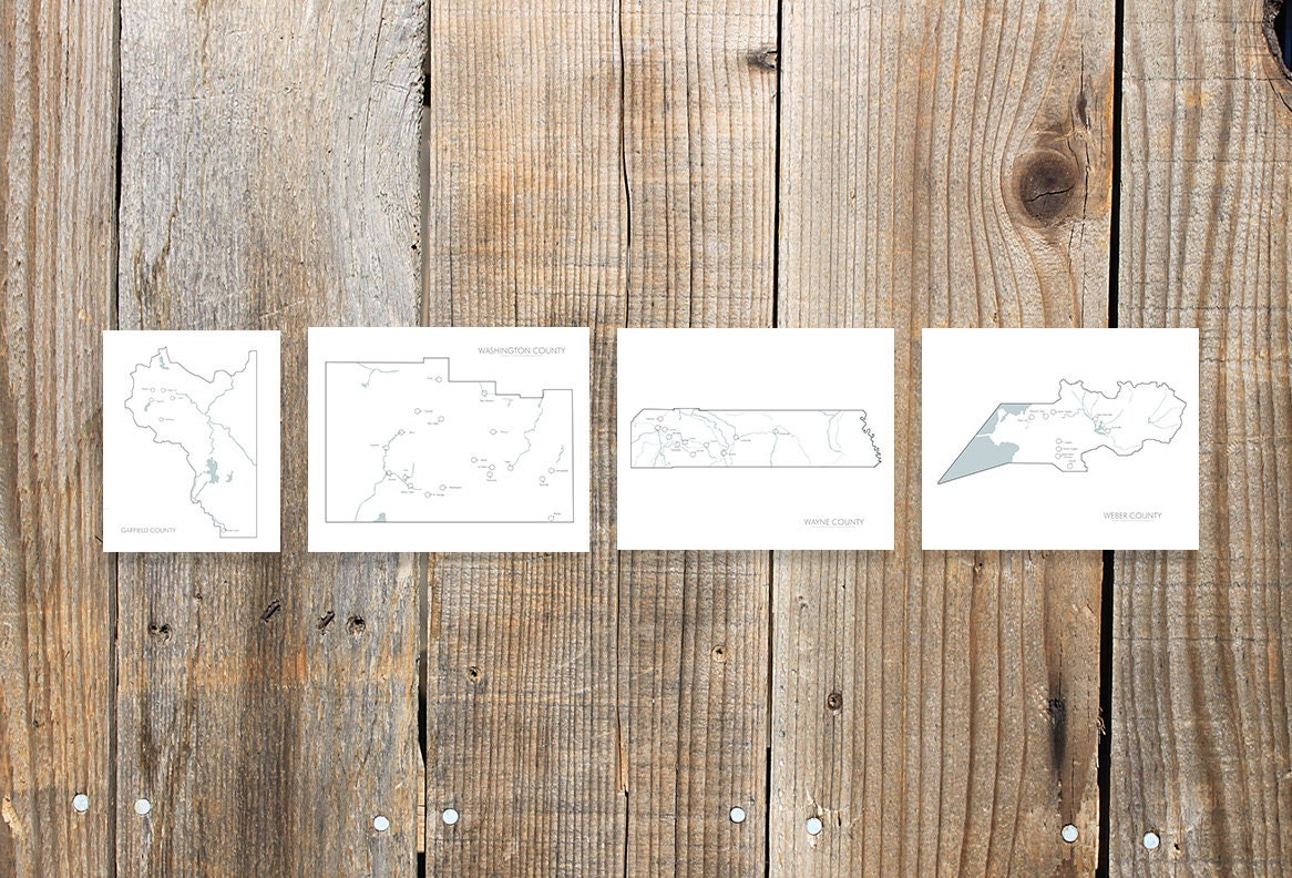 Maps of Utah Counties - 30- 16 X 20 Maps - Etsy