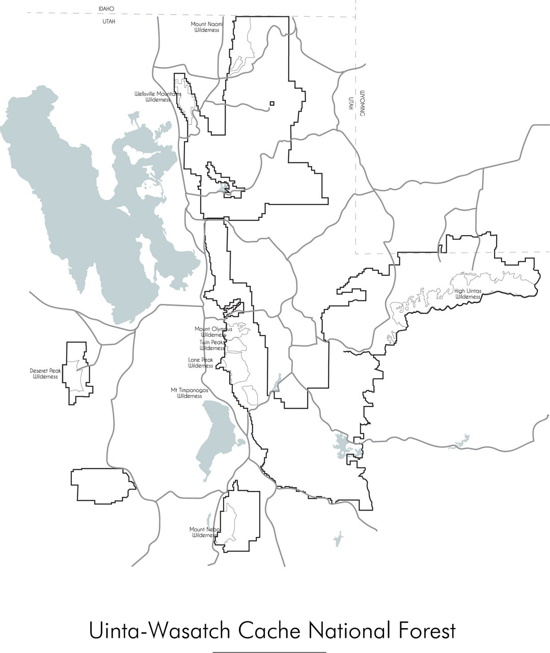 Uinta-wasatch Cache National Forest Map - 16 X 20 - Etsy