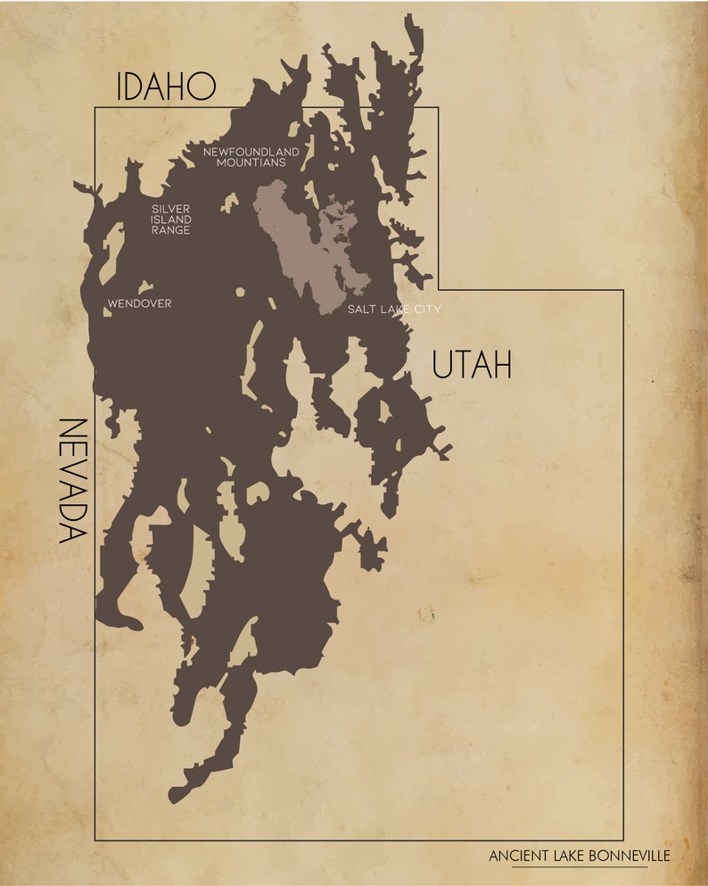 Ancient Lake Bonneville Maps 16 X 20 JPEG & PDF - Etsy