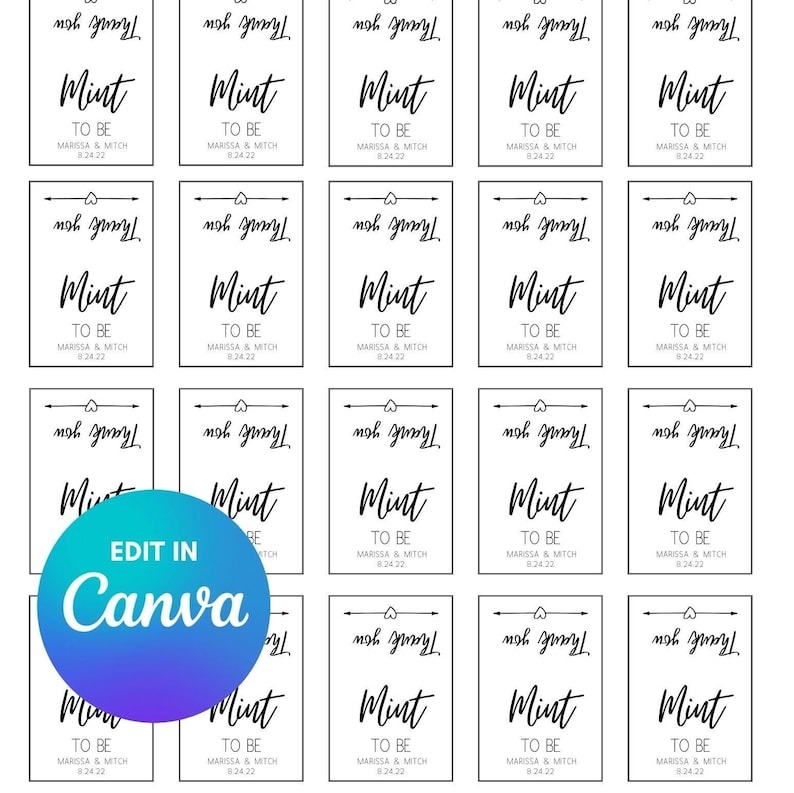 Mint to Be Wedding Favor Tags - DIGITAL DOWNLOAD - Etsy